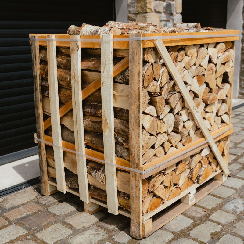Large Birch Crate |6 Net Bags of Kindling | Cheap Firewood Bundle