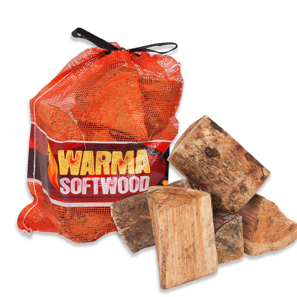 Net of Softwood Logs - Great for Getting Fires Started